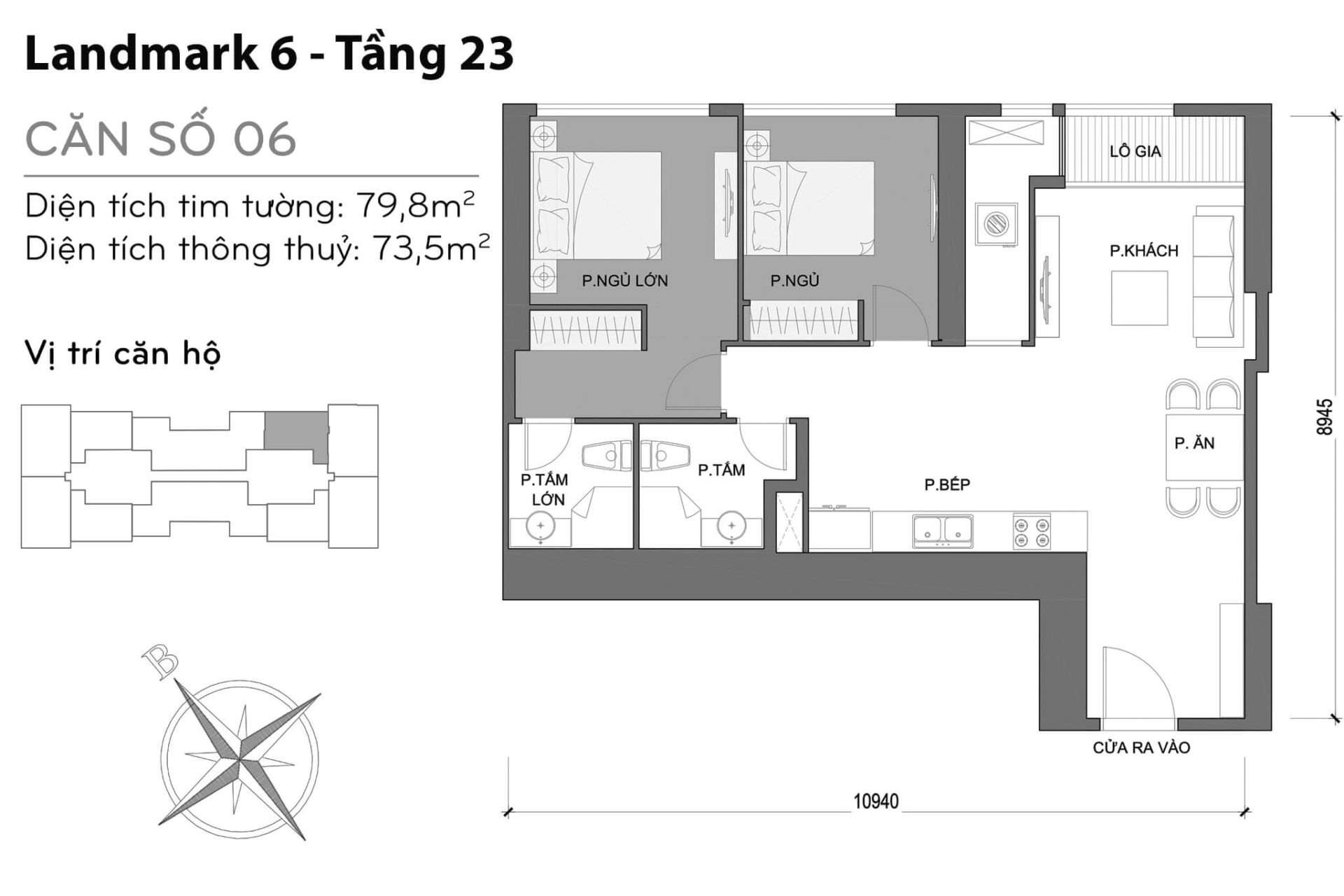 Layout Landmark 6 (Chi Tiết) - Vinhomes Central Park - Mặt bằng Landmark 6