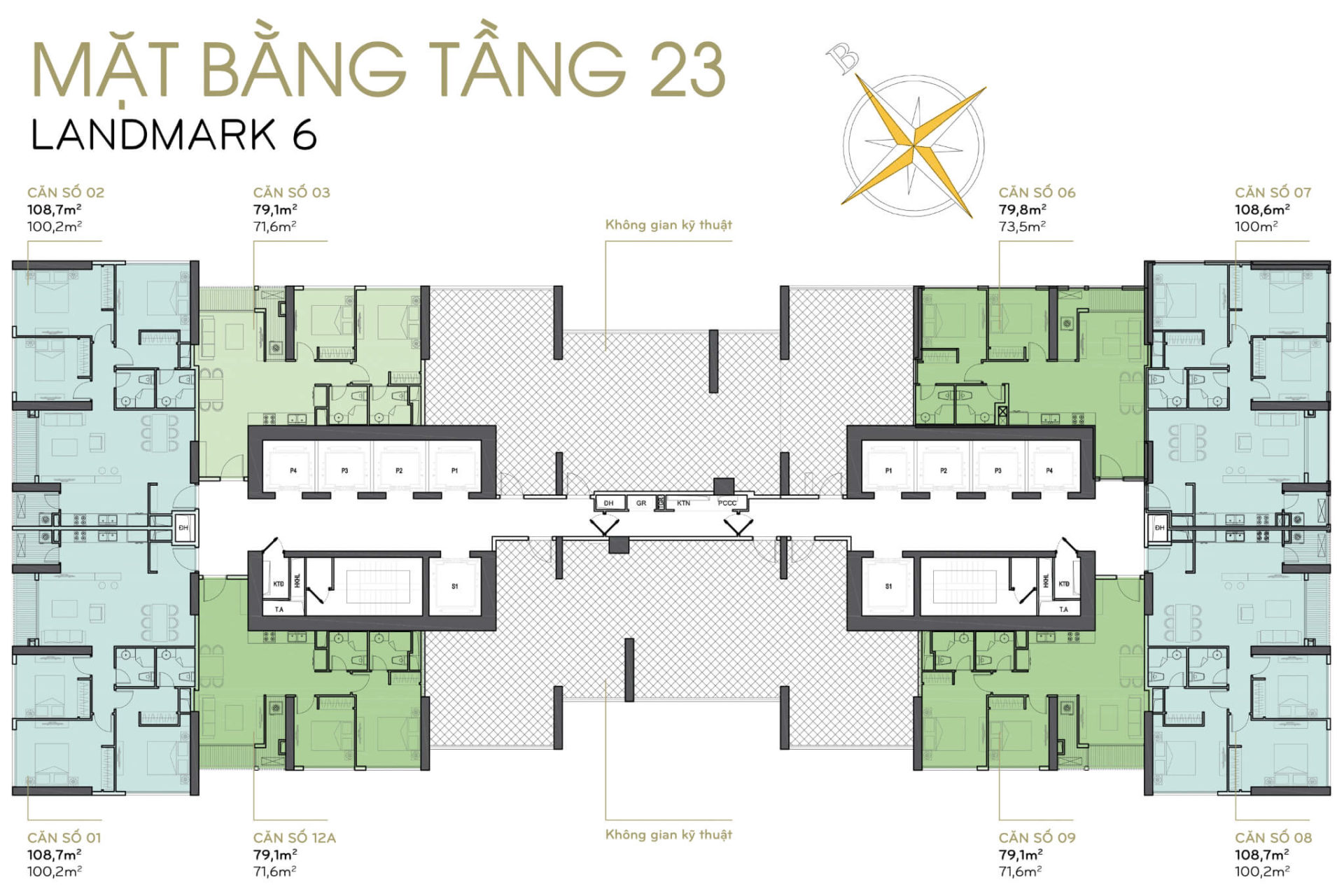 Layout Landmark 6 (Chi Tiết) - Vinhomes Central Park