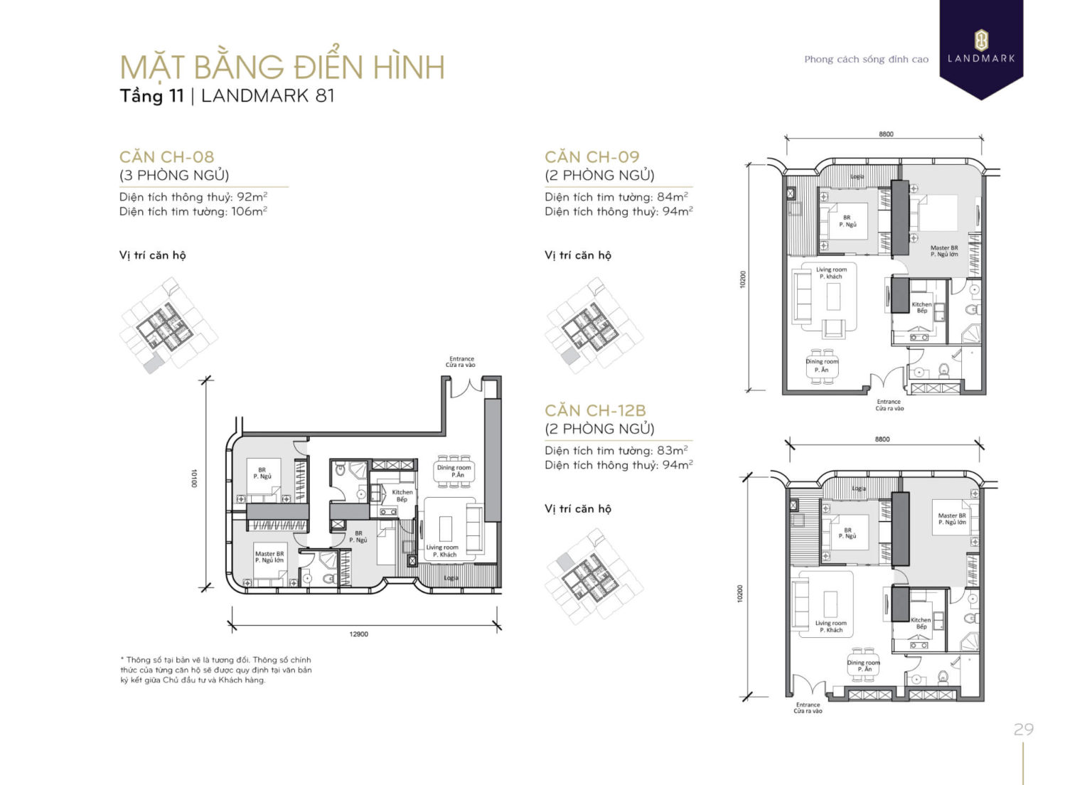 Layout Landmark 81 (Chi Tiết) - Vinhomes Central Park