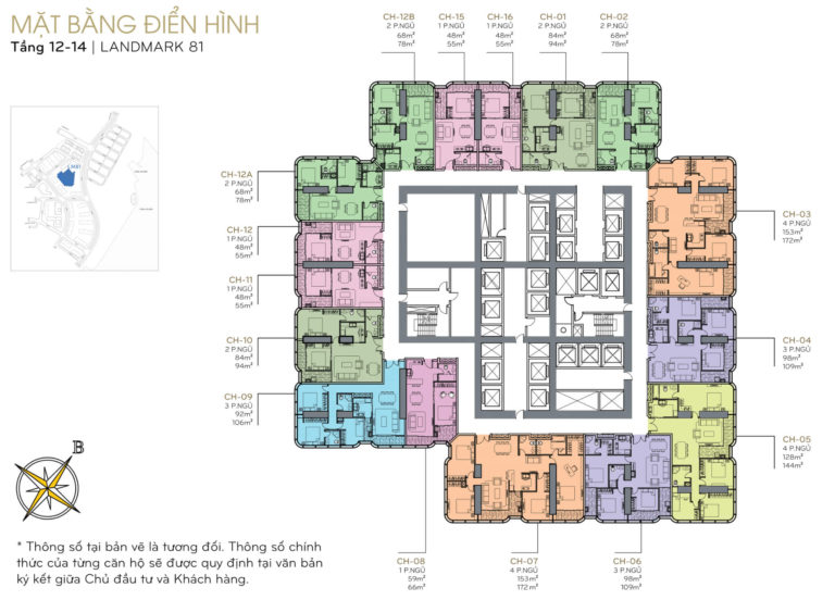 Layout Landmark 81 (Chi Tiết) - Vinhomes Central Park