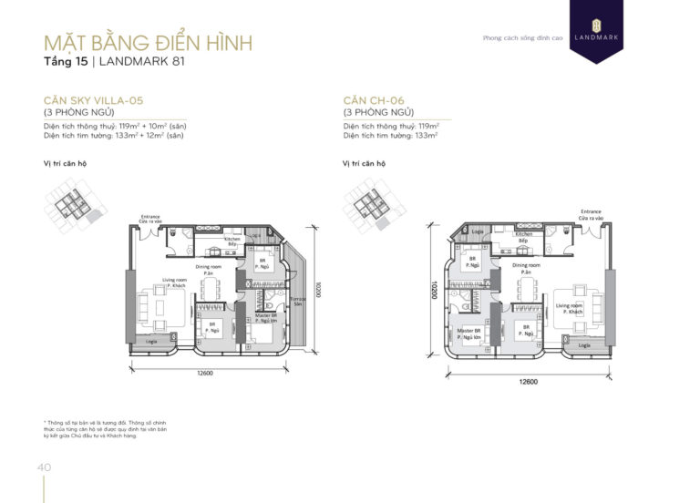 Layout Landmark 81 (Chi Tiết) - Vinhomes Central Park