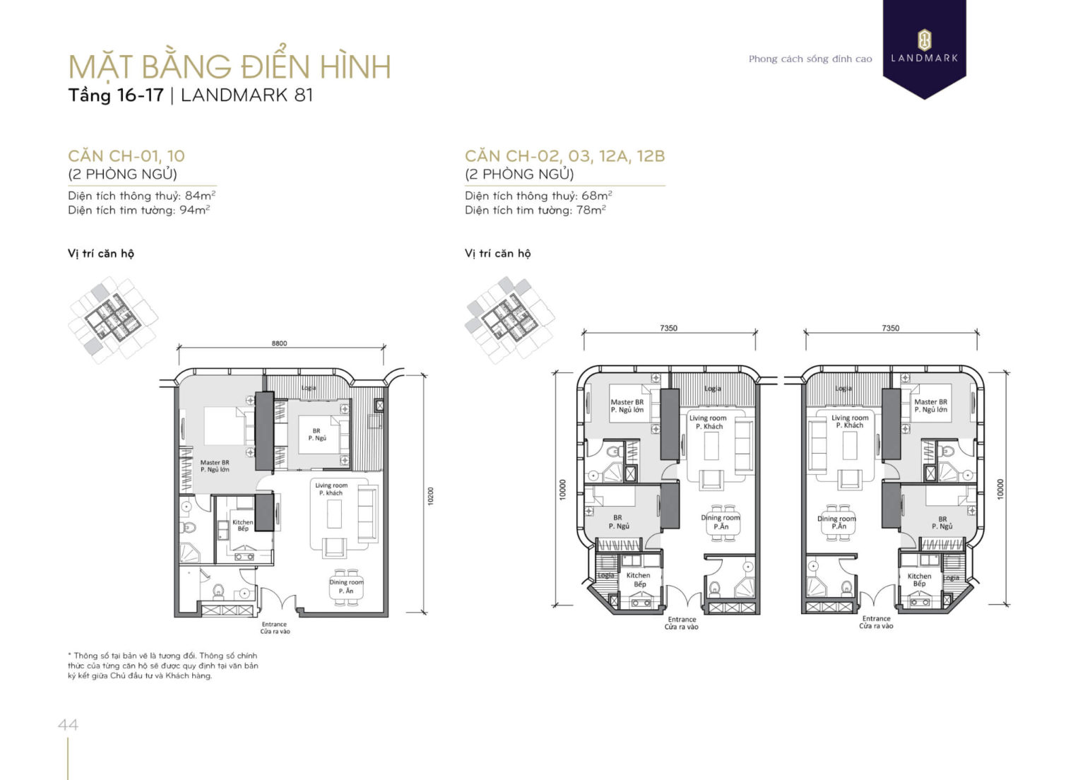 Layout Landmark 81 (Chi Tiết) - Vinhomes Central Park