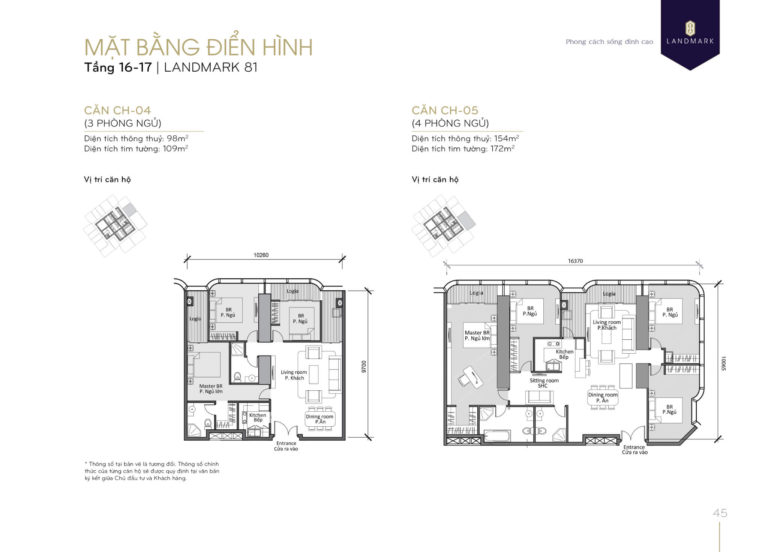 Layout Landmark 81 (Chi Tiết) - Vinhomes Central Park