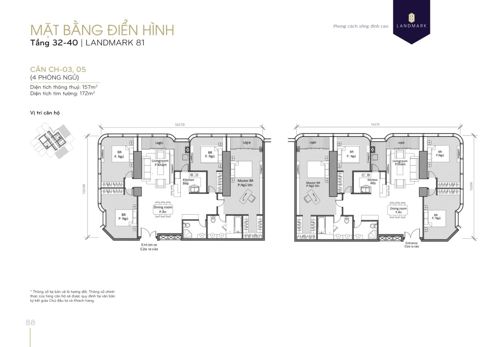 Layout Landmark 81 (Chi Tiết Từng Căn) - Mặt bằng Vinhomes Central Park