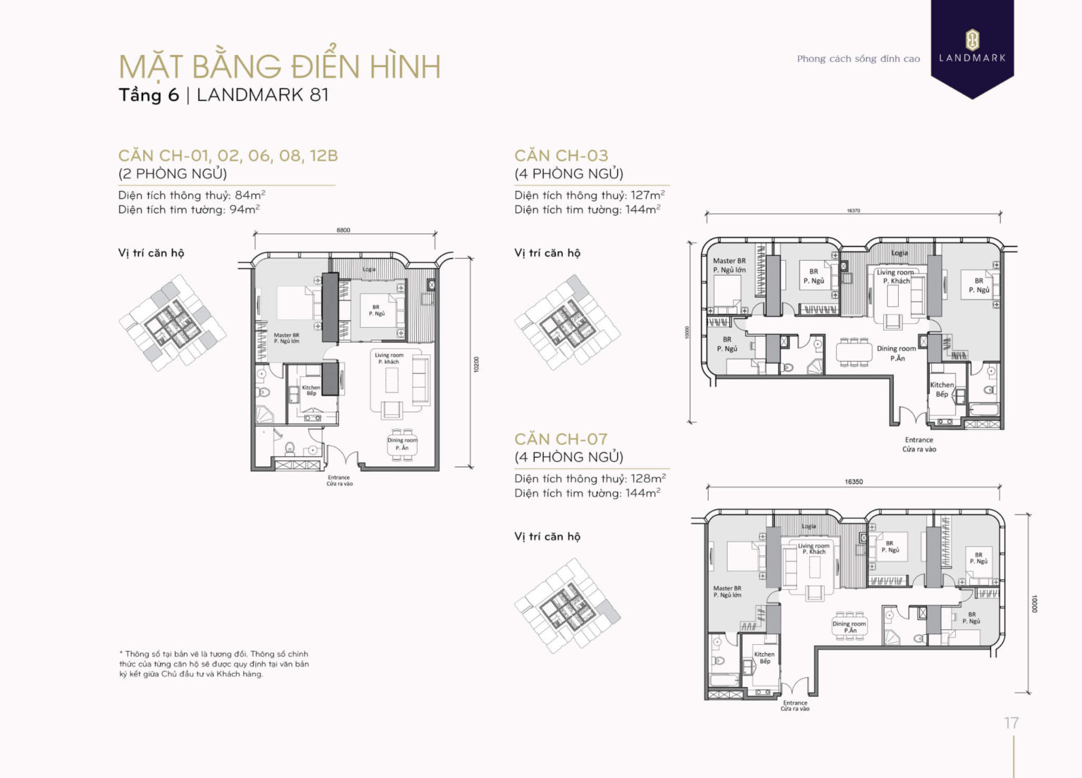 Layout Landmark 81 (Chi Tiết) - Vinhomes Central Park