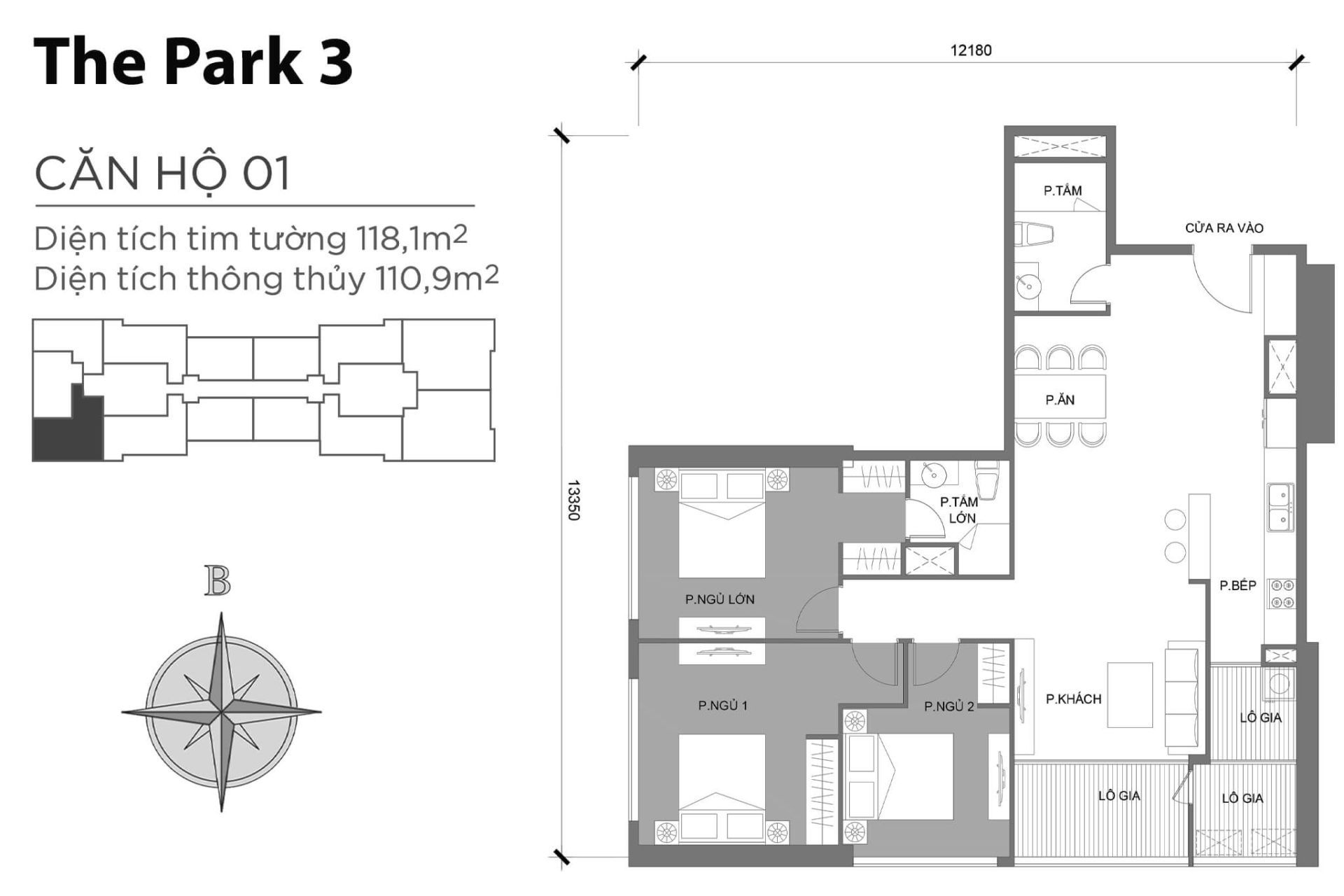 Layout Park 3 (Chi Tiết) - Vinhomes Central Park