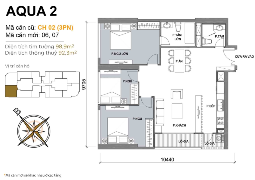 Layout Aqua 2 - Vinhomes Golden River (Bason)