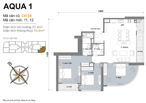 Layout Aqua 1 - Vinhomes Golden River (Bason)