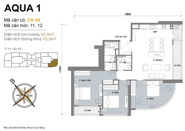 Layout Aqua 1 - Vinhomes Golden River (Bason)