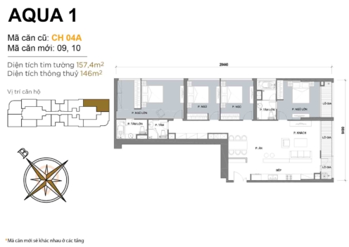 Layout Aqua 1 - Vinhomes Golden River (Bason)