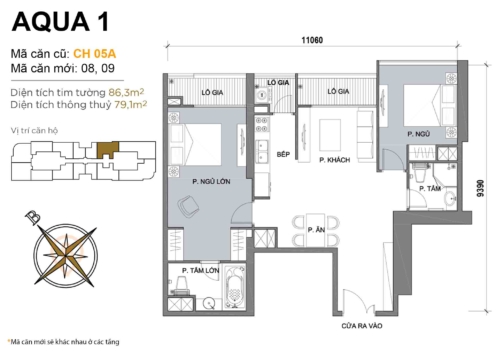 Layout Aqua 1 - Vinhomes Golden River (Bason)