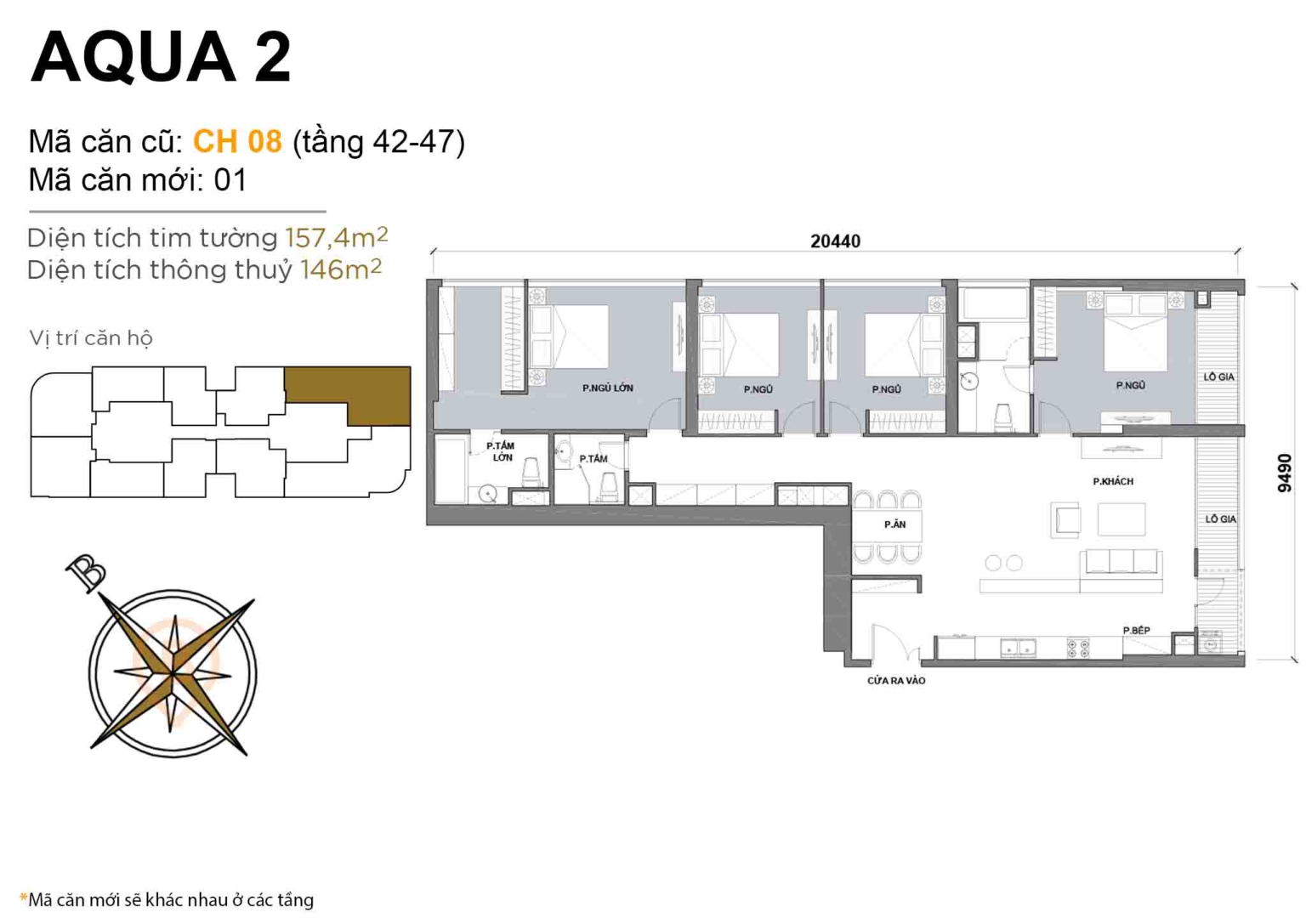 Layout Aqua 2 - Vinhomes Golden River (Bason)