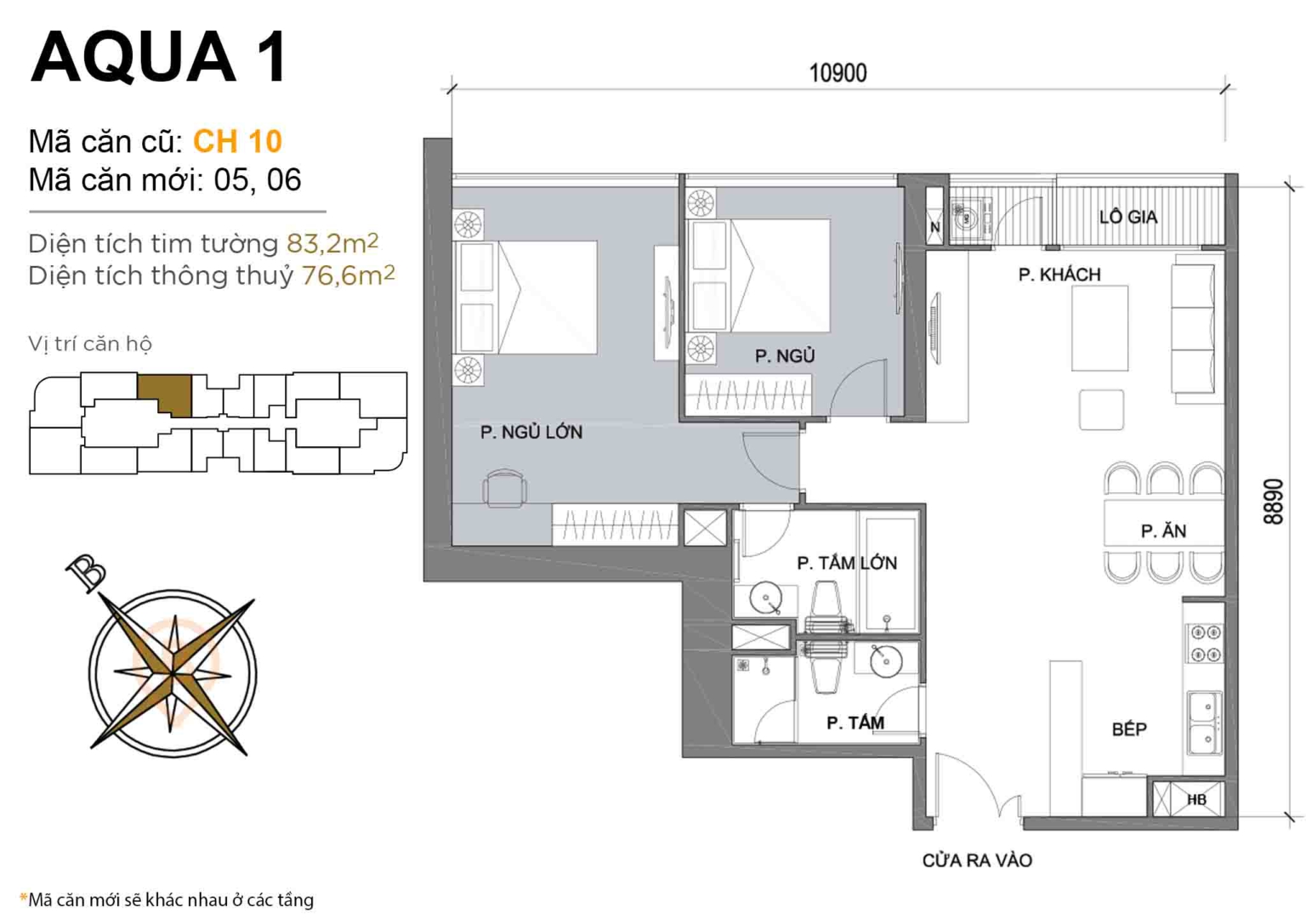 Layout Aqua 1 - Vinhomes Golden River (Bason)