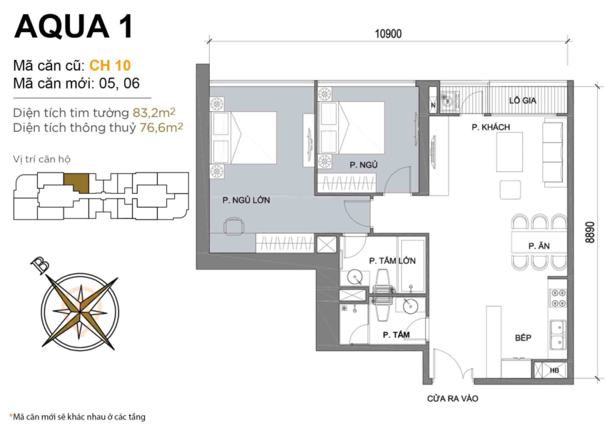Layout Aqua 1 - Vinhomes Golden River (Bason)