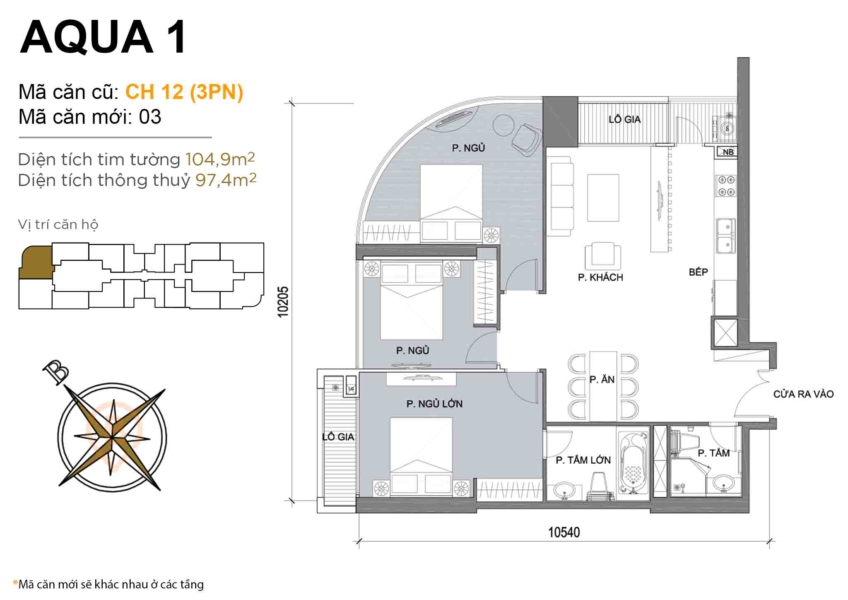 Layout Aqua 1 - Vinhomes Golden River (Bason)