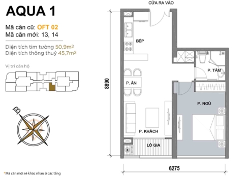 Layout Aqua 1 - Vinhomes Golden River (Bason)