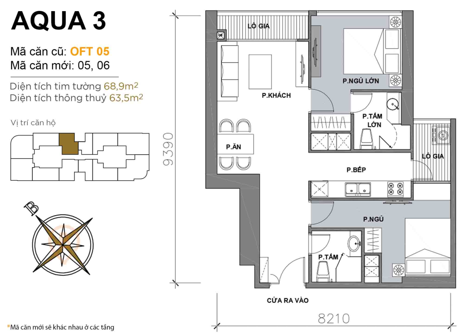 Layout Aqua 3 - Vinhomes Golden River (Bason)