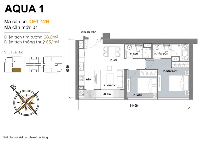 Layout Aqua 1 - Vinhomes Golden River (Bason)