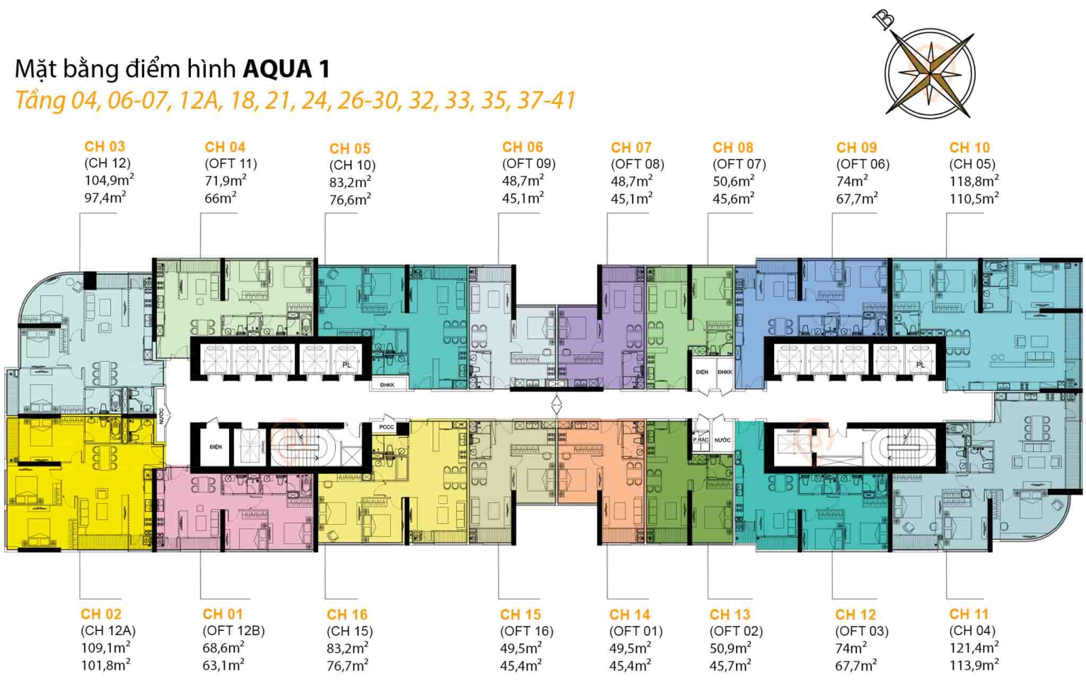 Layout Aqua 1 - Vinhomes Golden River (Bason)
