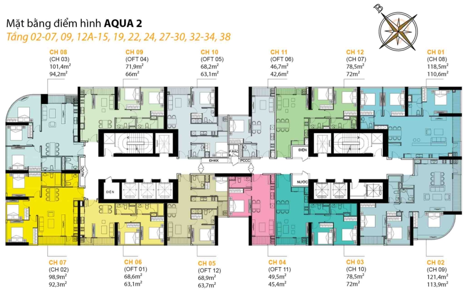 Layout Aqua 2 - Vinhomes Golden River (Bason)