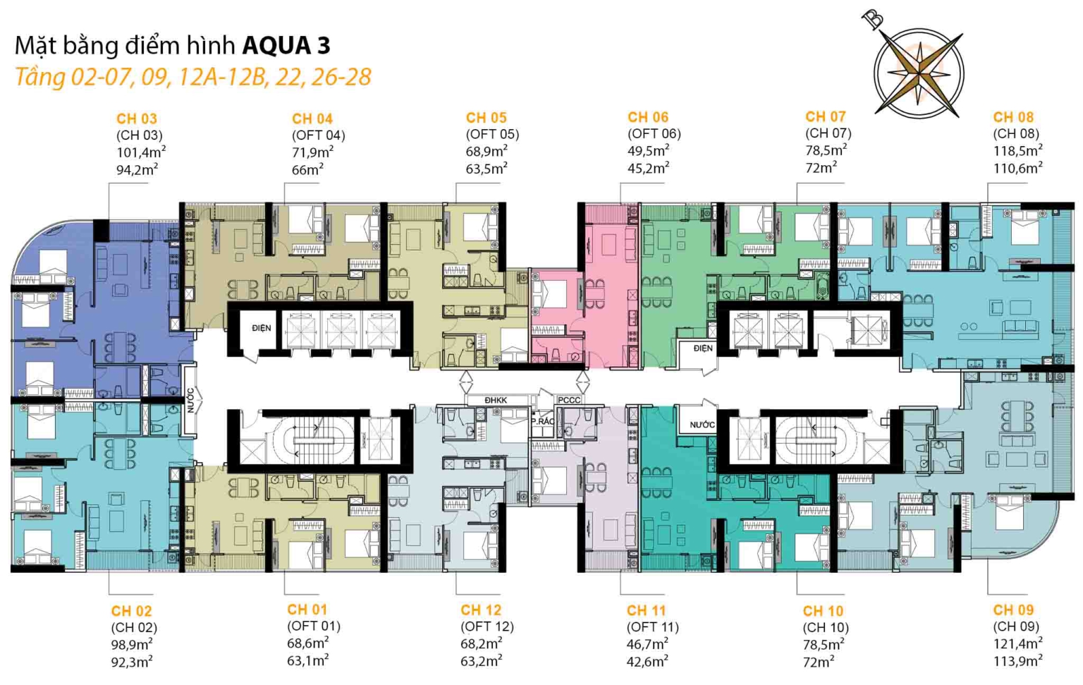 Layout Aqua 3 - Vinhomes Golden River (Bason)
