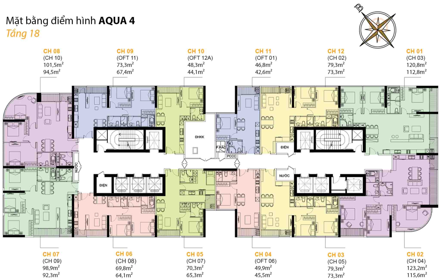 Layout Aqua 4 - Vinhomes Golden River (Bason)